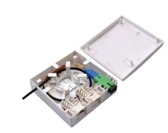 RJ11 / RJ45 3 Port Faceplate , White SC Fiber Optic Faceplate For Indoor