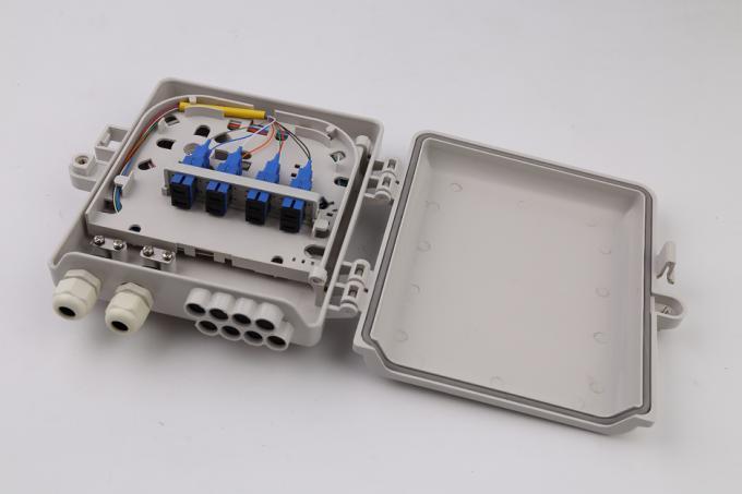 8 Core Wall Mount Fiber Distribution Box With PLC Splitter Waterproof ...