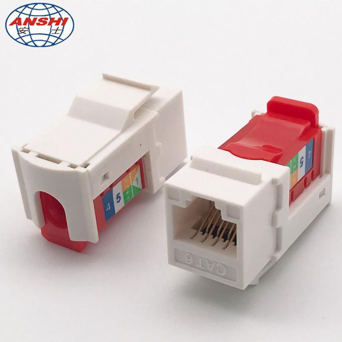 CAT6 RJ45 UTP Unshielded 90 Degree RJ45 Keystone Jack With Gold Plating