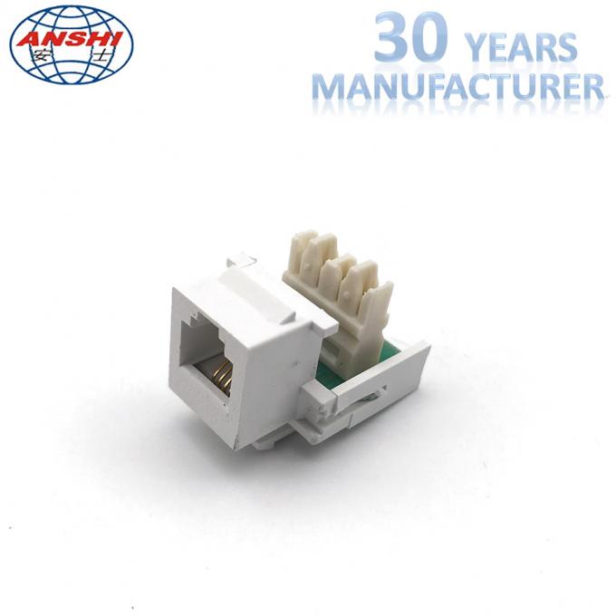 Cat3 Rj11 90 Degree 6p4c Telephone Keystone Jack 110 Idc With Dust Cap