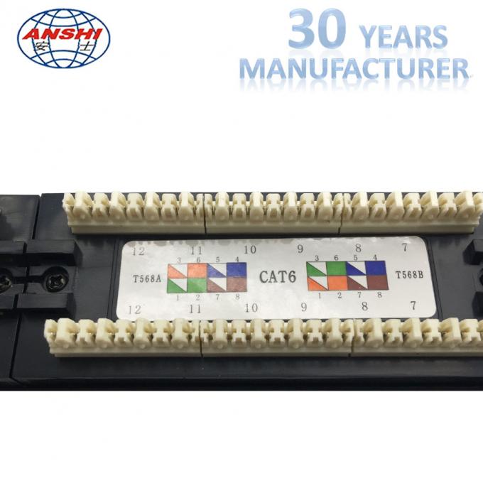 110 IDC Network Patch Panel Cat6 UTP Unshielded 1u Cold Roll Steel Material