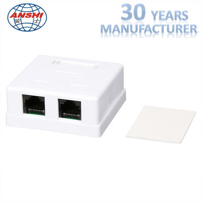 2 Port Surface Mount Box For RJ45 Module , Surface Mount Cat6 Box With ...