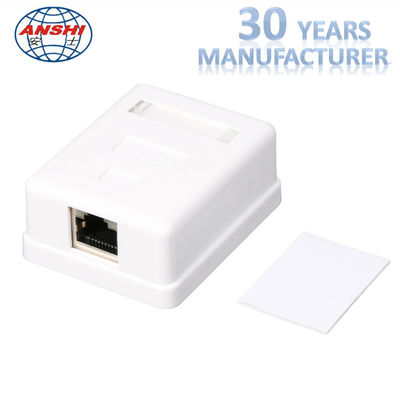 2 Port Surface Mount Box For RJ45 Module , Surface Mount Cat6 Box With ...
