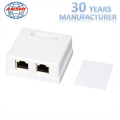 2 Port Surface Mount Box For RJ45 Module , Surface Mount Cat6 Box With ...