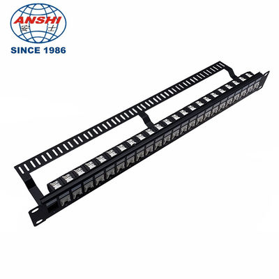 CAT6 STP Shielded Rack Mount Patch Panel 1U 19 Inch 24 Port IDC PCB Type