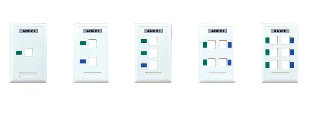 Single Port / Double Port Network Cable Faceplate RJ45 Keystone Jack ...