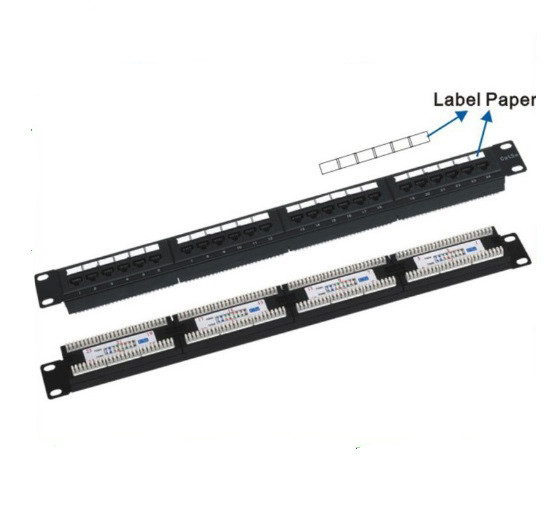 19" 110 IDC UTP Unshielded Rack Mount Patch Panel 24 Port Cat5e With ...