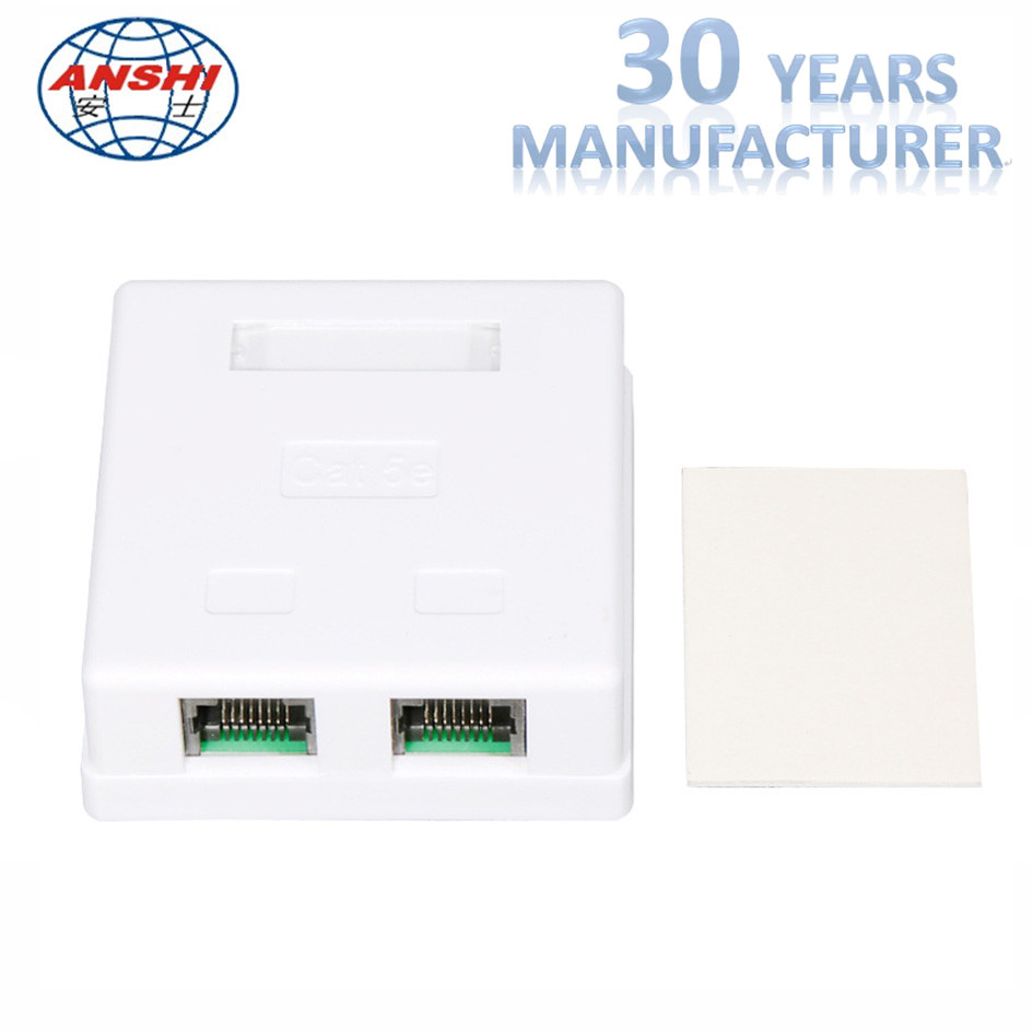 CAT6 / CAT5e STP Surface Mount Box 2 Port For RJ45 Module Fully Testerd