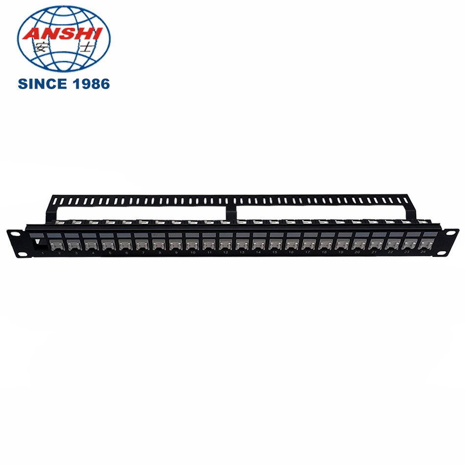 Cat6 UTP Rack Mount Patch Panel Unshielded Modular Type With Cable Manager