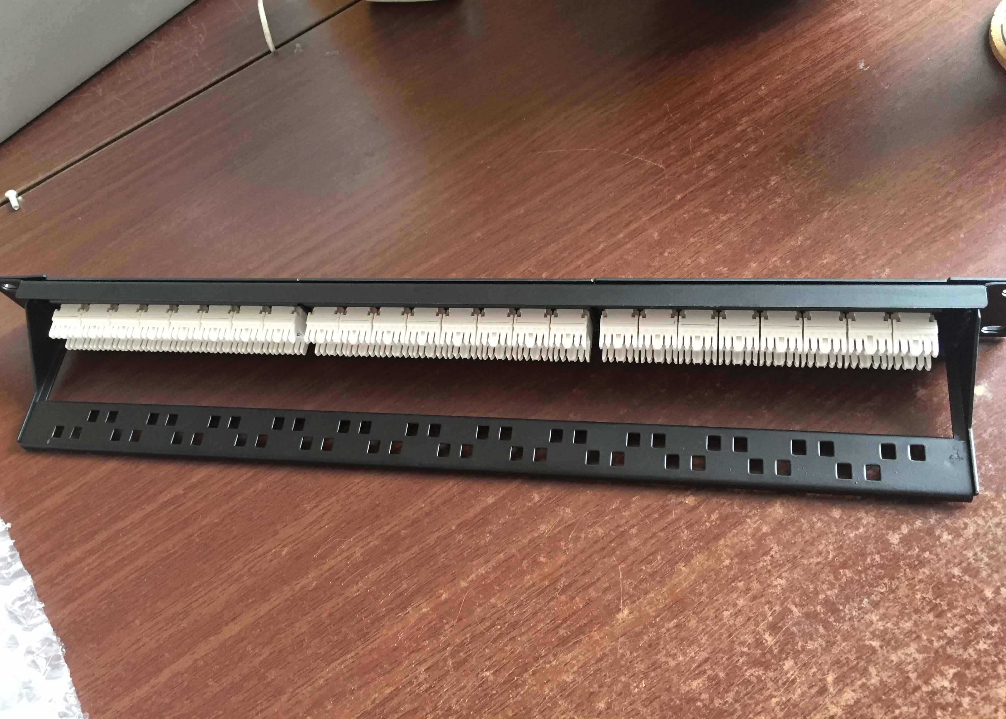 110 IDC RJ45 19" 1U 24 Port Rack Mount Patch Panel UTP Cat6 Black Color