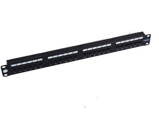Metal Frame 24 Port Rack Mount Patch Panel CAT5e 110 IDC UTP Unshielded