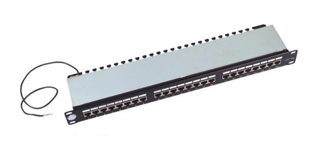 Full Shielded Rack Mount Patch Panel 24 Port Cat5e 19" Krone IDC FTP / STP