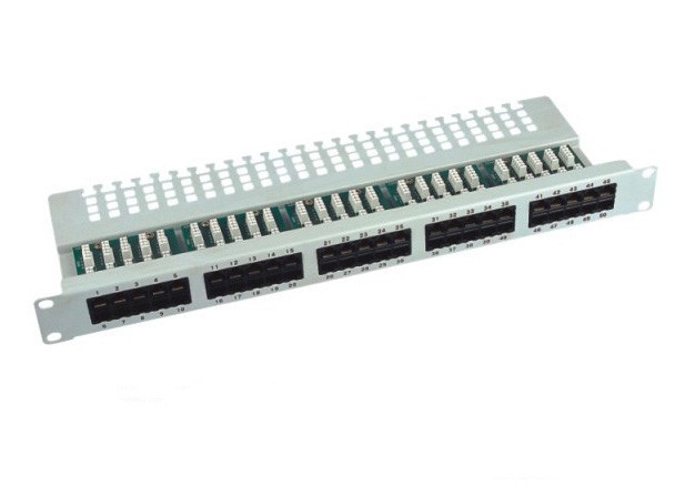 25 / 50 Port Voice Patch Panel 6P4C 110 IDC / Krone IDC With CAT 3 Modules