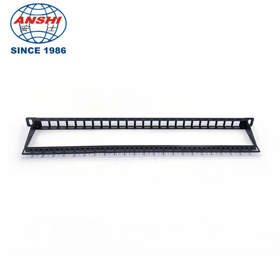 ANSHI 0.5U High Density Blank Patch Panel 24 Ports For UTP Keystone Jacks