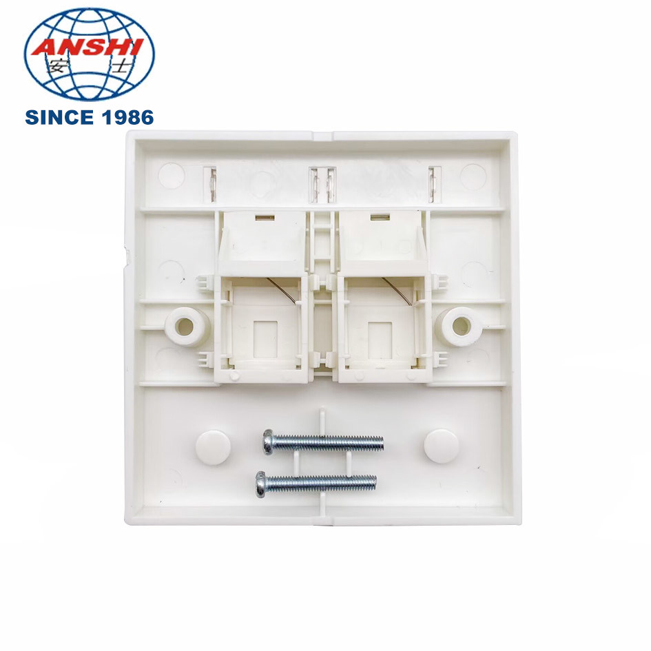 ANSHI 2 Ports Ethernet 86Type Keystone Faceplate Decoration Wall Plate