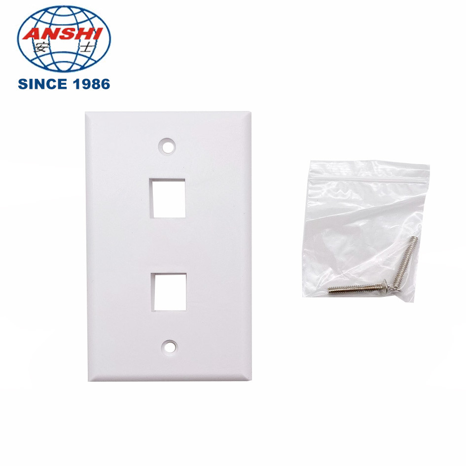 Structural 2 Port Network Cable Faceplate 120 Type Data Point Faceplate