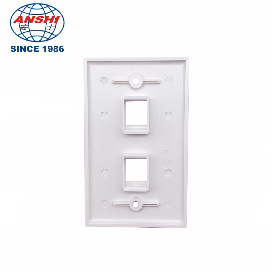 Structural 2 Port Network Cable Faceplate 120 Type Data Point Faceplate