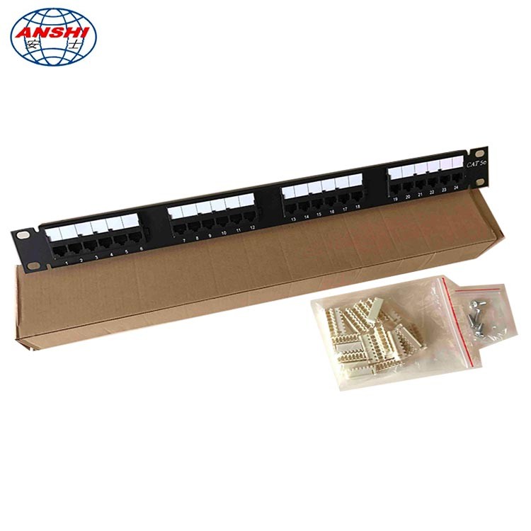 19" 110 IDC UTP Unshielded Rack Mount Patch Panel 24 Port Cat5e With ...