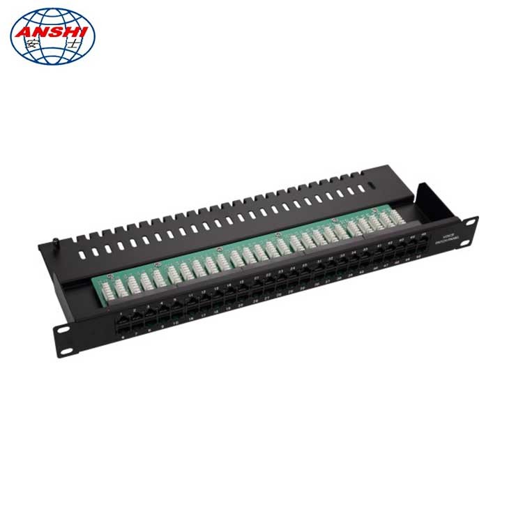 25 / 50 Port CAT3 RJ11 Voice Patch Panel 6P4C Type Krone / 110 IDC