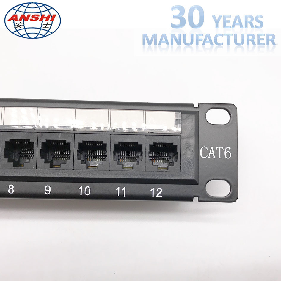 1U 10'' Inch 12 Port CAT6 UTP Rack Mount Patch Panel 110 IDC Type