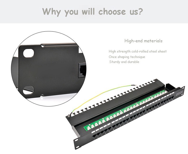25 / 50 Port CAT3 RJ11 Voice Patch Panel 6P4C Type Krone / 110 IDC