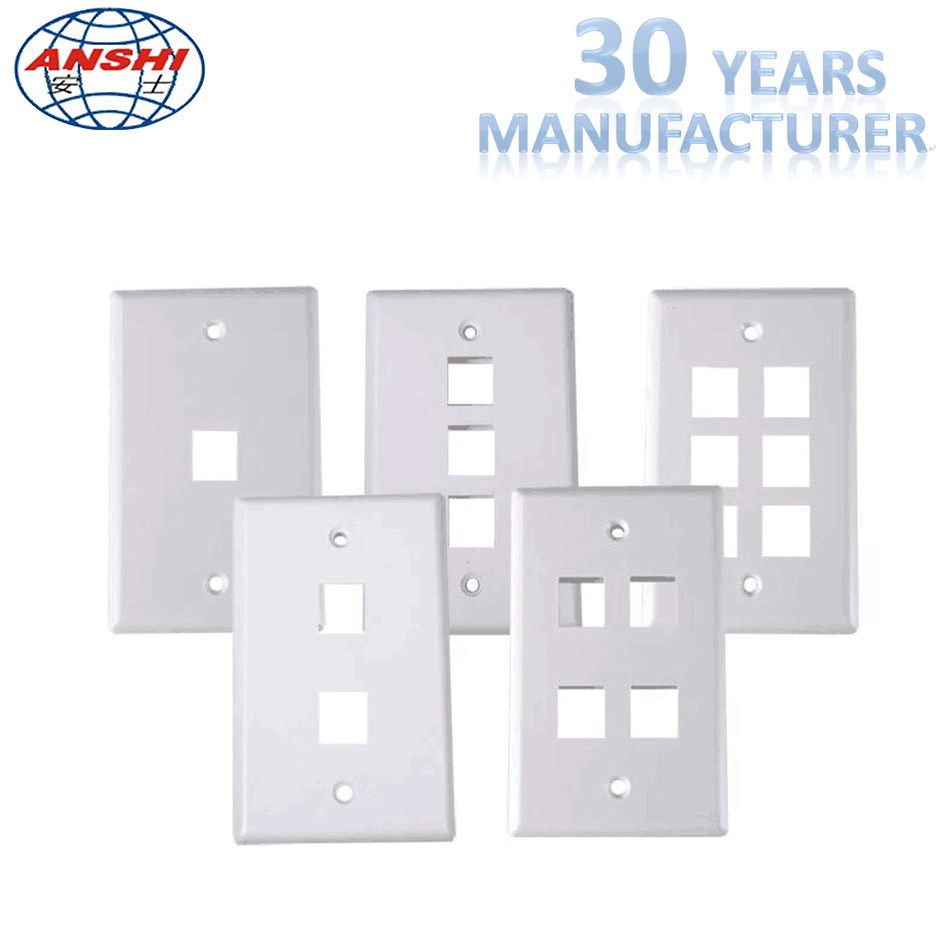 US Type Wall Mount 120mm 1 / 2 / 3 / 4 / 6 Ports Network Cable ...