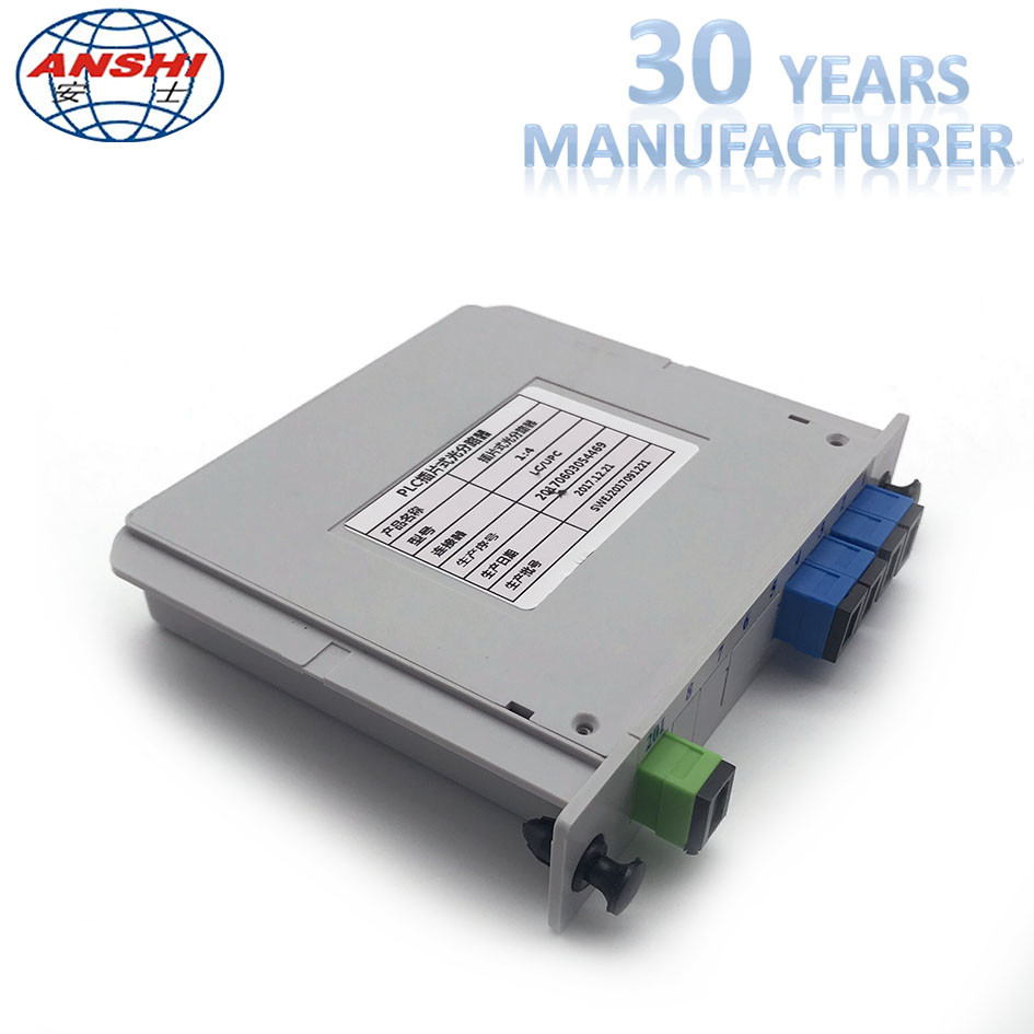 Fiber Optic 1x4 SC / UPC Insert Type PLC Splitter Casette Type Mini Box