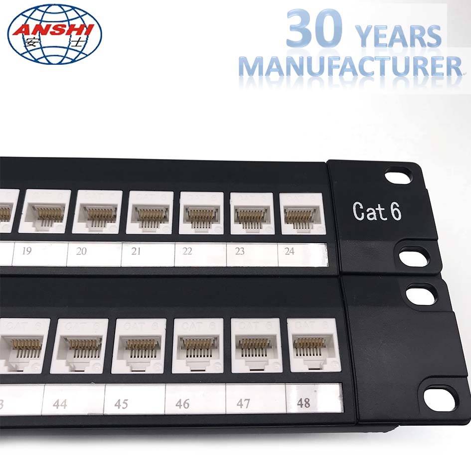 Unshielded UTP Network Rack Mount Patch Panel 2u 48 Port Keystone Jack ...
