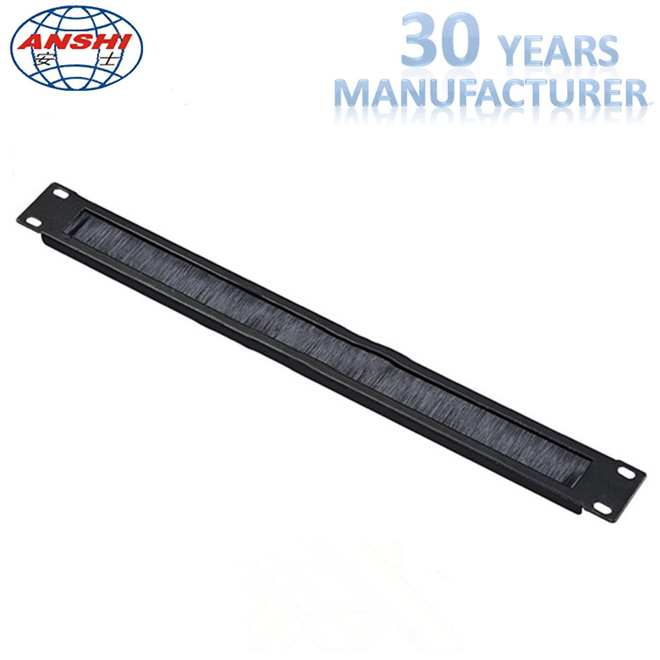 19 Inch 1U Brush Type Network Rack Cable Management / Horizontal Wire ...