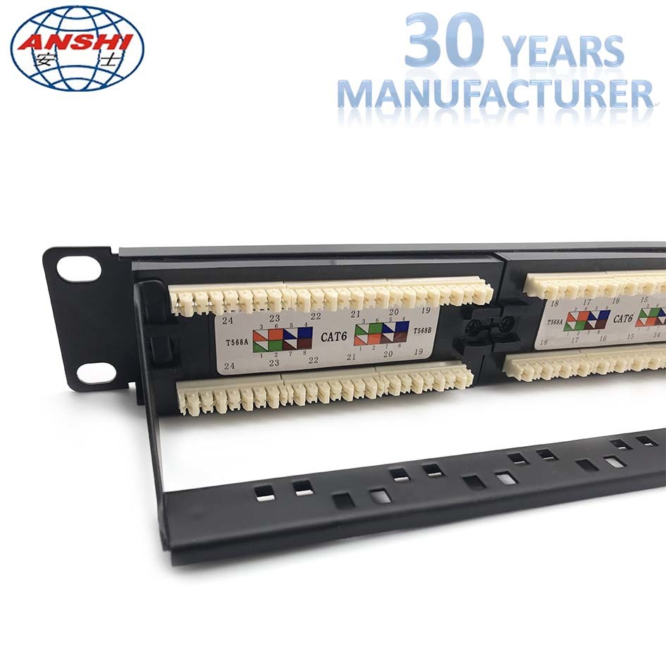 110 Idc Rack Mount Patch Panel 19 Inch Cat6 Unshield UTP With Cable Manager