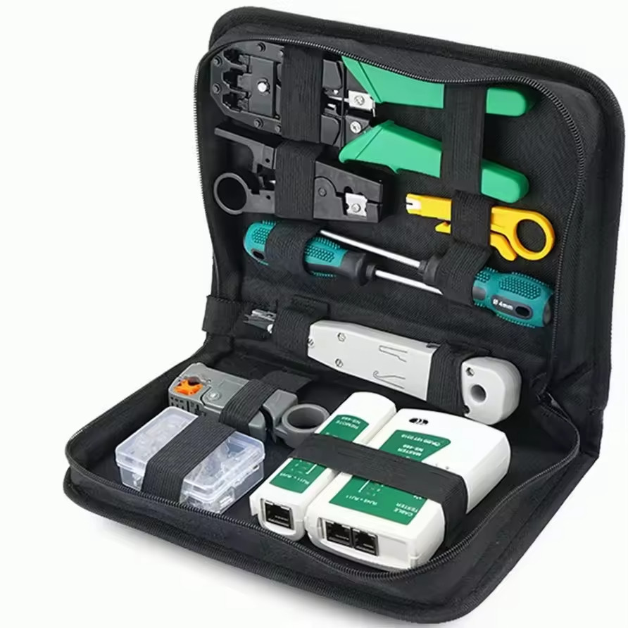 Network Repair Tool Kit RJ45 Crimp Pliers Cable Lan Tester Cutter ...