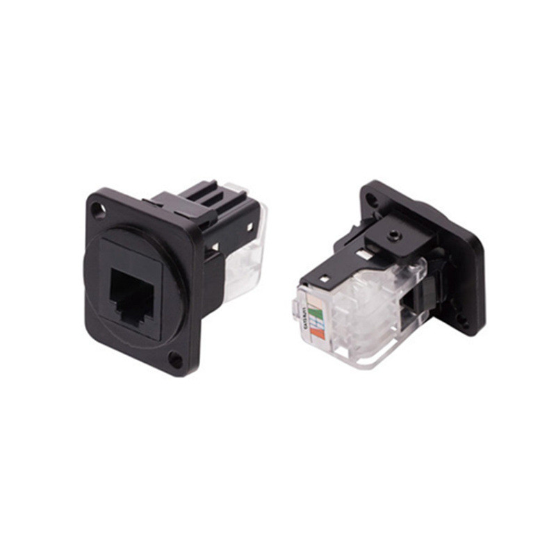 RJ45 D Type CAT5E UTP Keystone Jack Toolless Female Jack Panel Mount ...