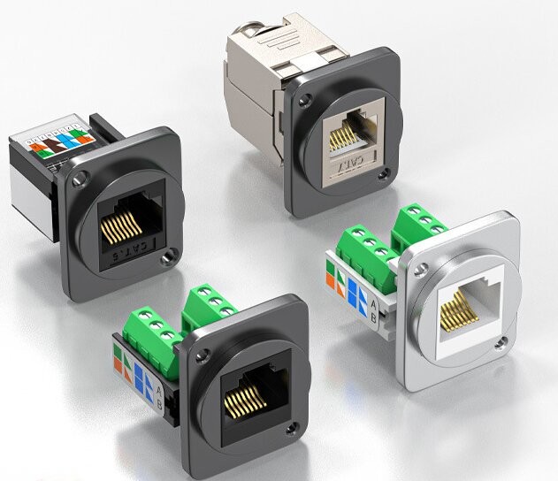 RJ45 D Type CAT5E UTP Keystone Jack Toolless Female Jack Panel Mount Telecommunications