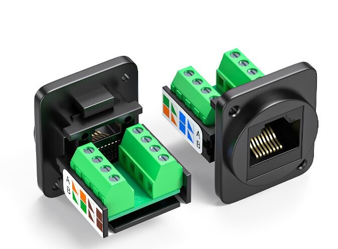 RJ45 D Type CAT5E UTP Keystone Jack Toolless Female Jack Panel Mount ...