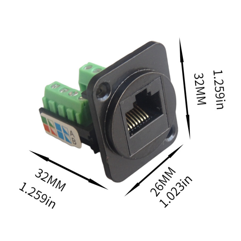 RJ45 D Type CAT6 UTP Keystone Jack Female Jack Panel Mount ...