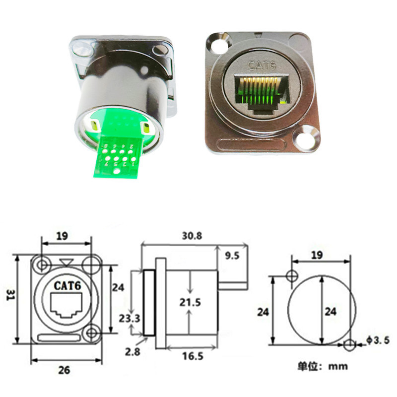 RJ45 D Type CAT5E UTP Keystone Jack Toolless Female Jack Panel Mount ...