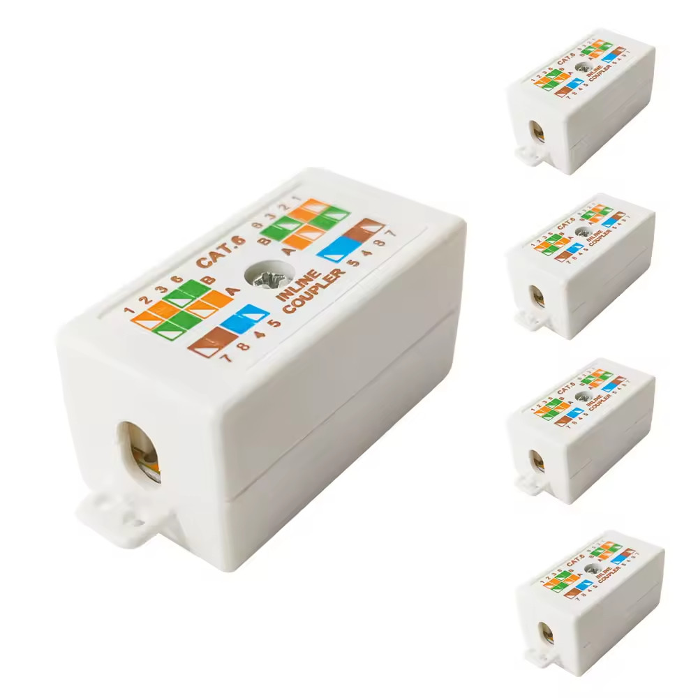 CAT6 CAT5E IDC 4 Pair/8 Way Junction Box 8P8C - Inline Cable Coupler ...