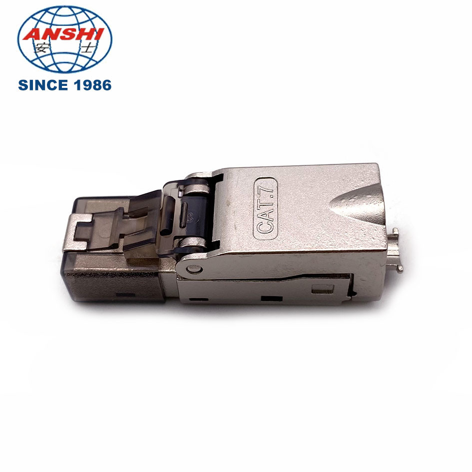 ANSHI RJ45 CAT7 FTP Unshielded STP Shield Modular Plug Grey RJ45 ...