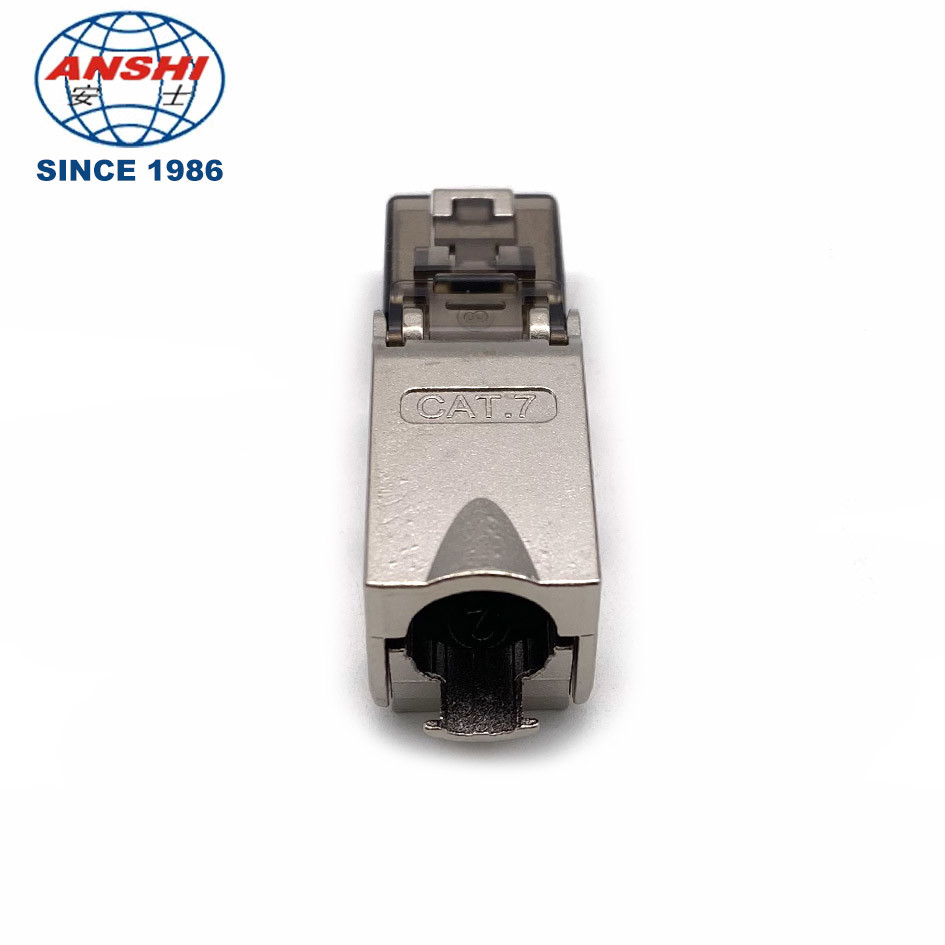 ANSHI RJ45 CAT7 FTP Unshielded STP Shield Modular Plug Grey RJ45 ...