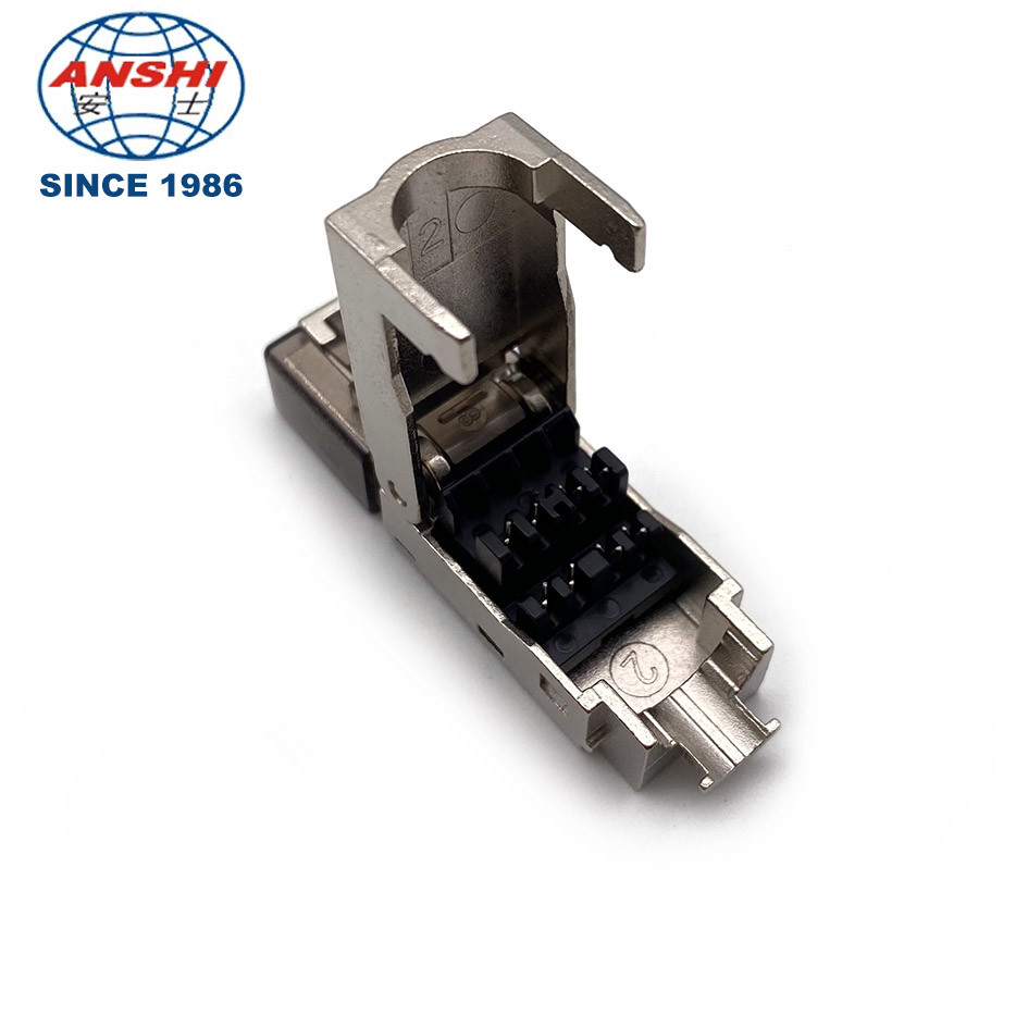 ANSHI RJ45 CAT7 FTP Unshielded STP Shield Modular Plug Grey RJ45 ...