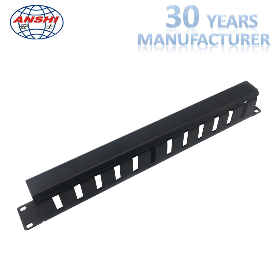 1U 12-Port Horizontal Cable Manager for 19" Rack