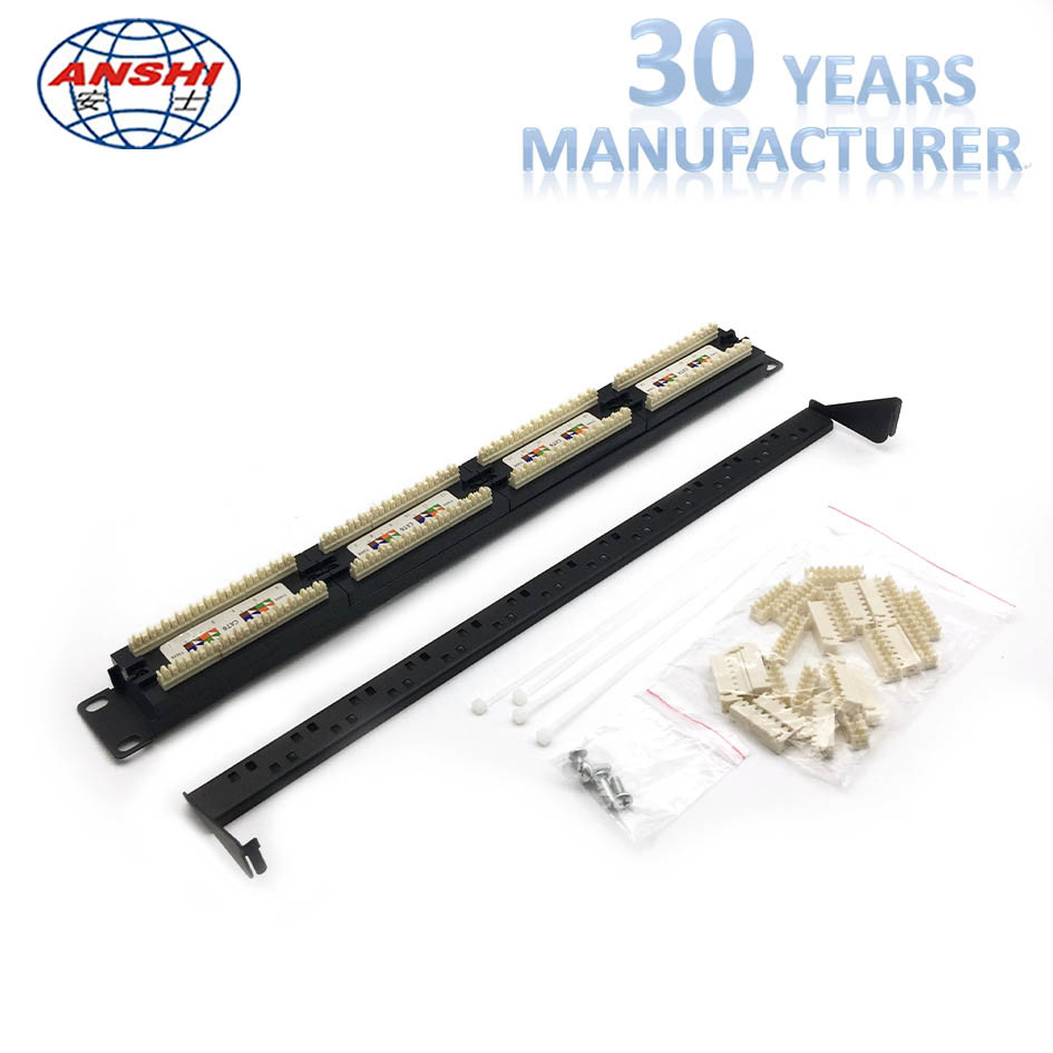 110 IDC Network Patch Panel Cat6 UTP Unshielded 1u Cold Roll Steel Material