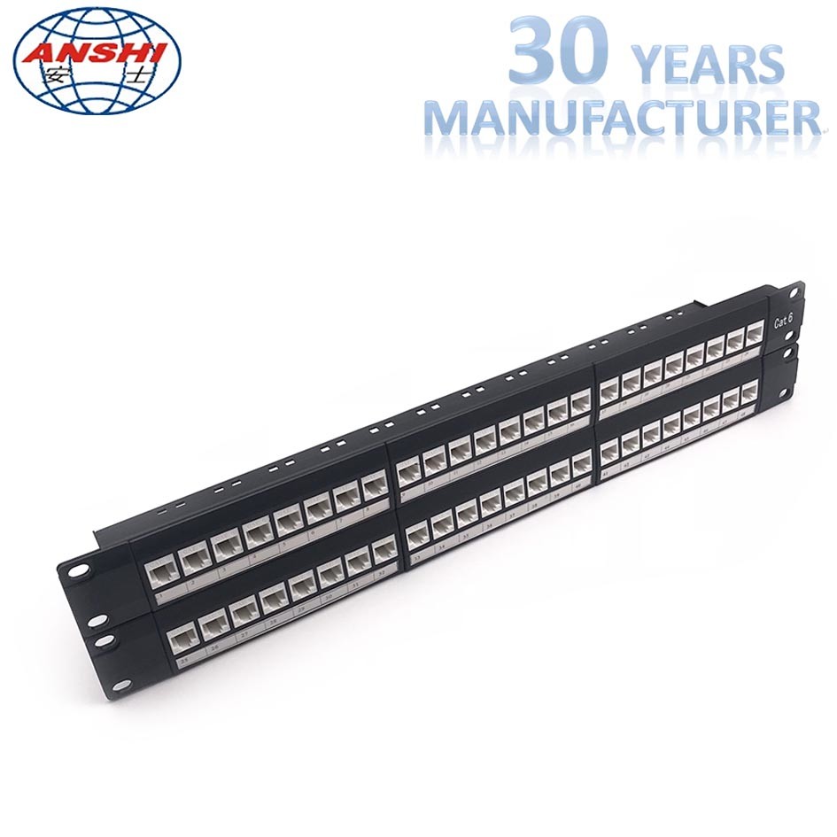 Network Unshielded Patch Panel Loaded With Keystone Jack 48 Ports 2u ...