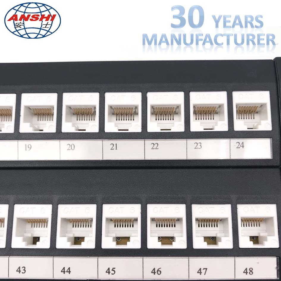 Network Unshielded Patch Panel Loaded With Keystone Jack 48 Ports 2u ...