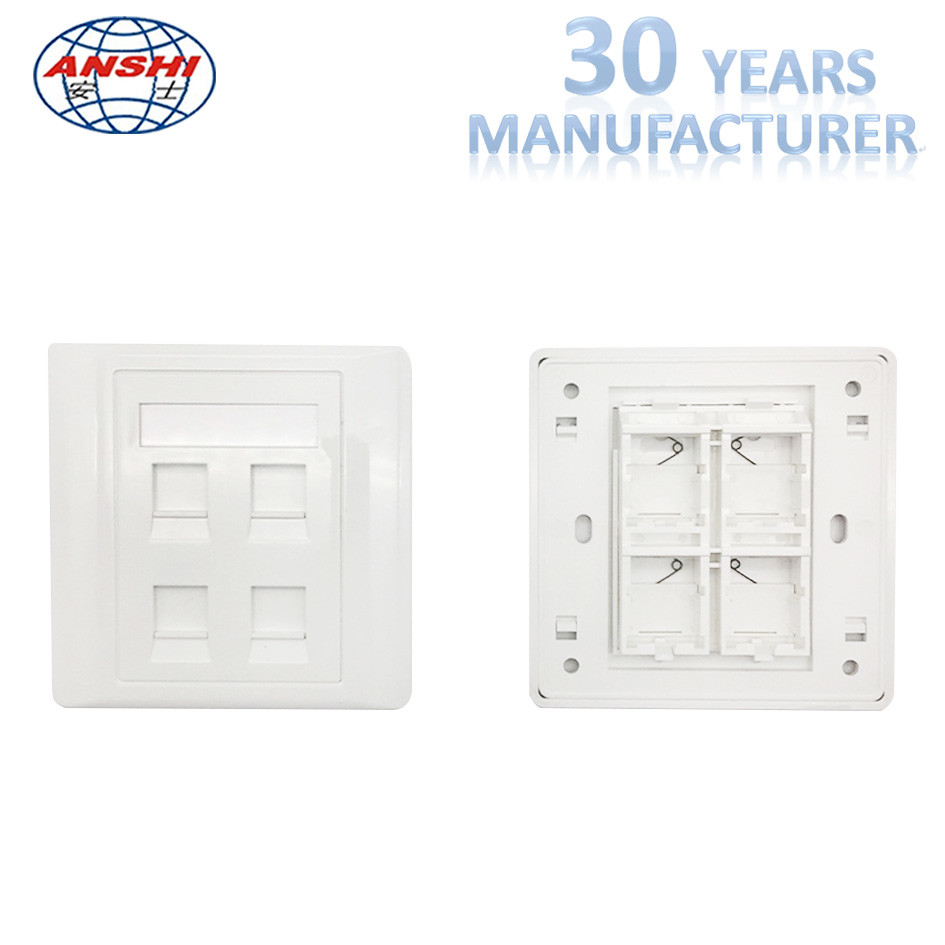 86 Type 4 Port Network Cable Faceplate Customized Wall Mount Outlet ...
