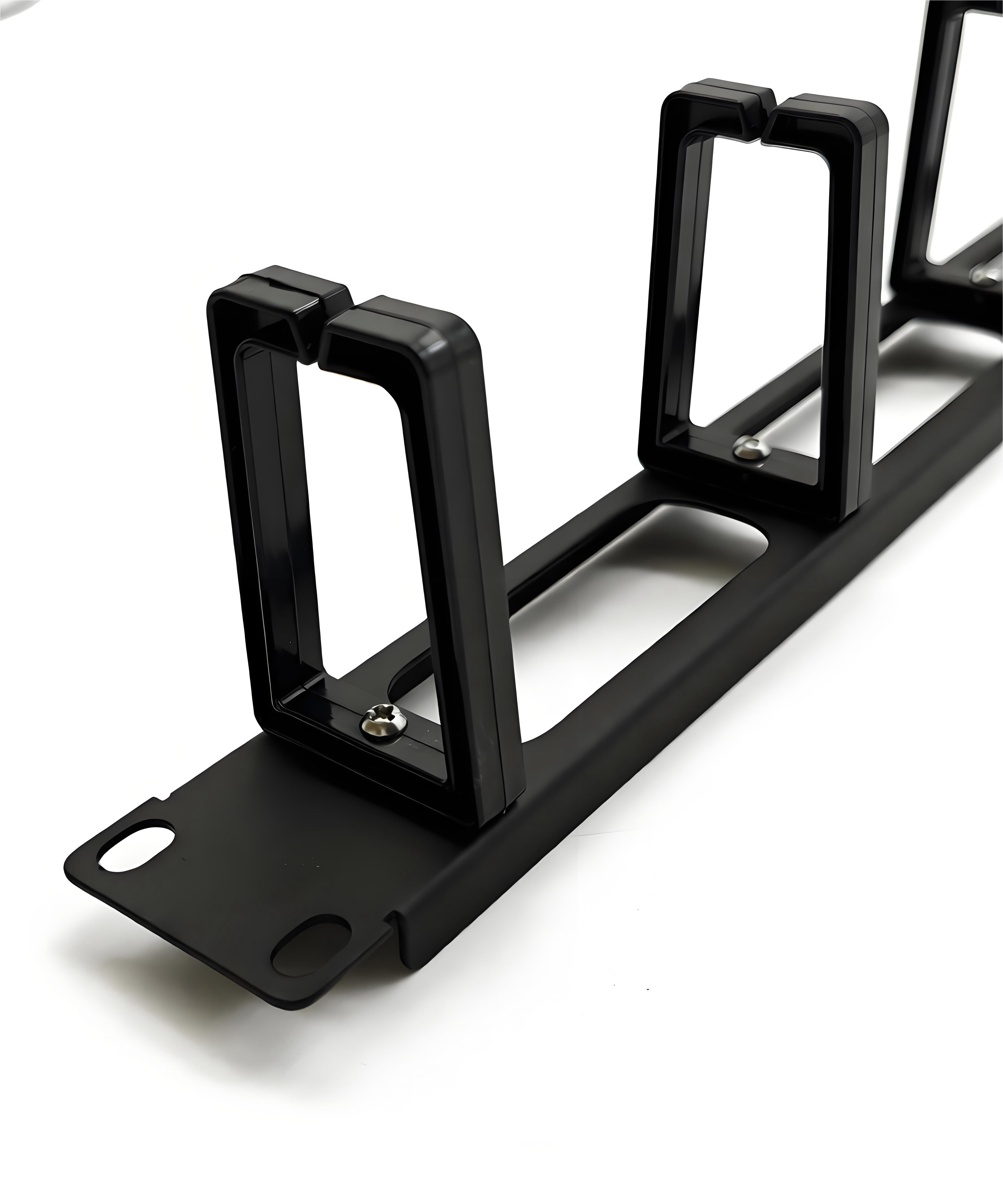 1U 19 Inch Rack Mountable Cable Manager with 5 Rings