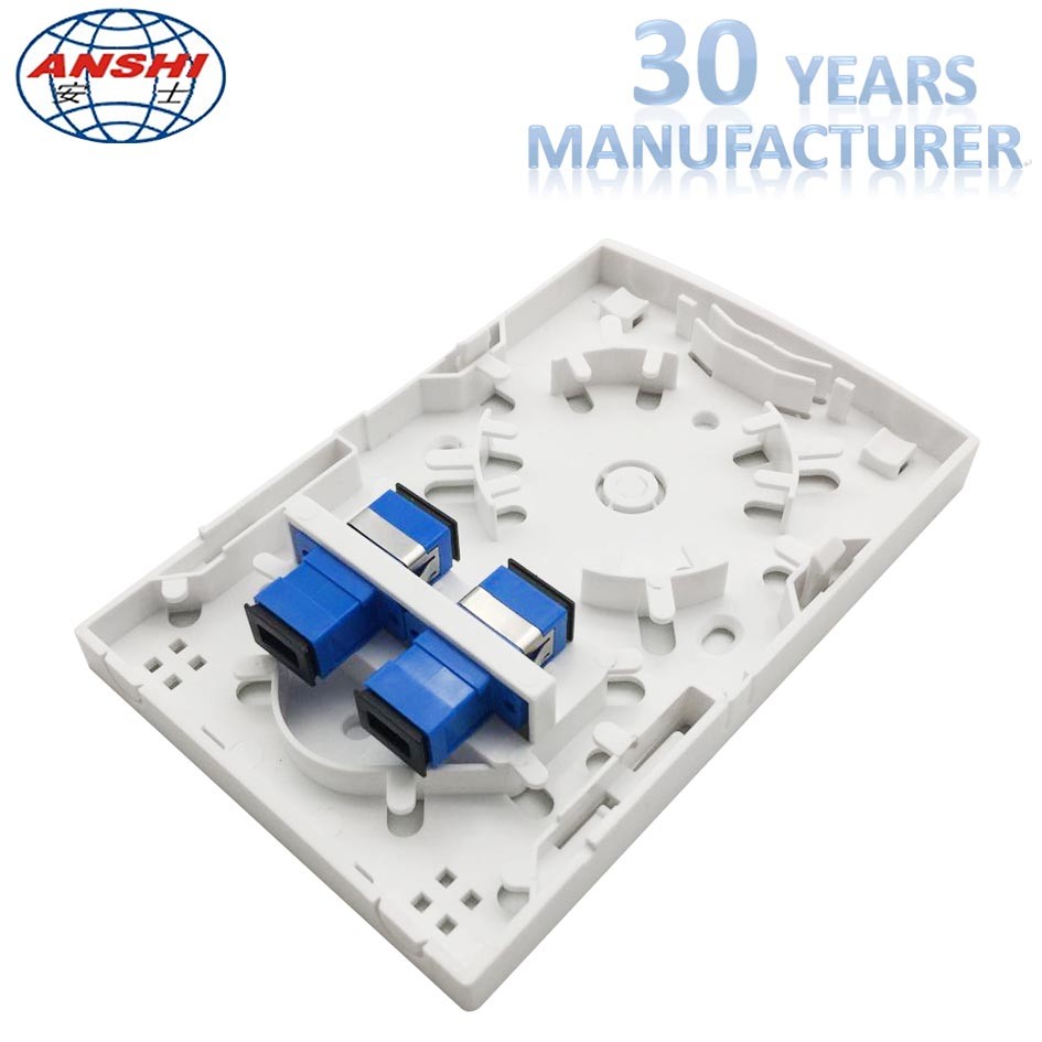FTTH Fiber Optic Distribution Box 2 Cores Wall Mount Termination Box ...