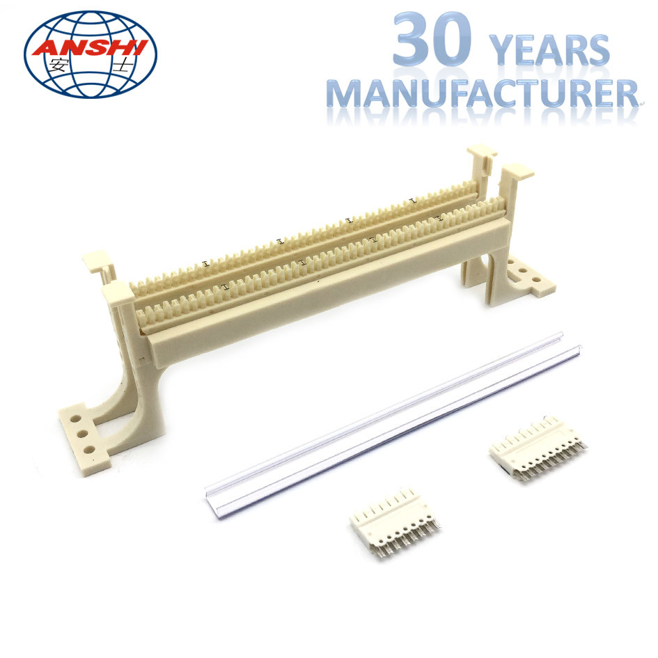 Telecommunication 50 Pairs 110 Terminal Block With Leg Horizontal Type