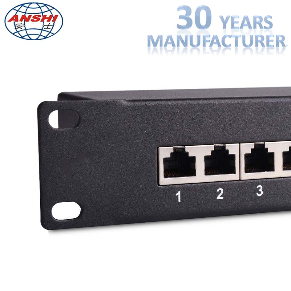 CAT6 STP Shielded Rack Mount Patch Panel 1U 19 Inch 24 Port IDC PCB Type