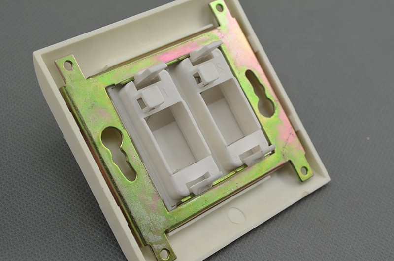 Ivory Color RJ45 Network Cable Faceplate 22.5x45mm Double Port